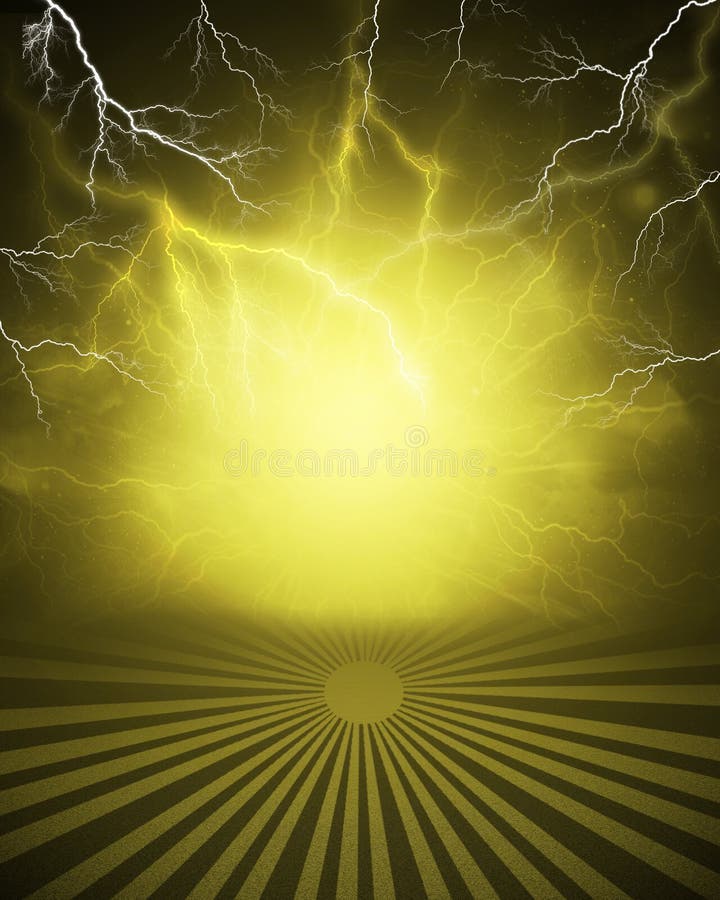 Abstract Yellow Background with Lightning and Stock Illustration ...