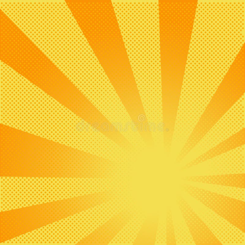 Abstract Yellow Background from Rays and Dots in a Pattern Stock Vector ...