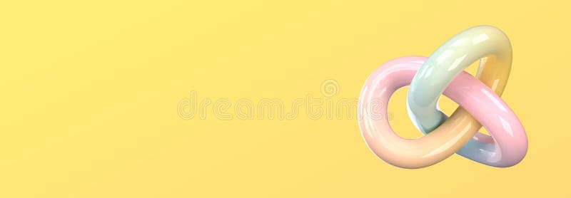 Colorful Shiny Torus Knot on White Background. Stock Illustration ...