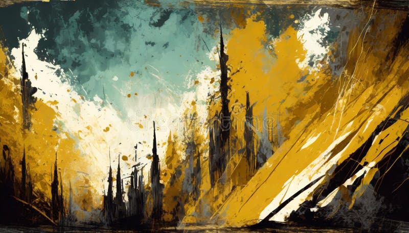 Abstract Yellow Background with Some Grunge Effects and Lines on it ...