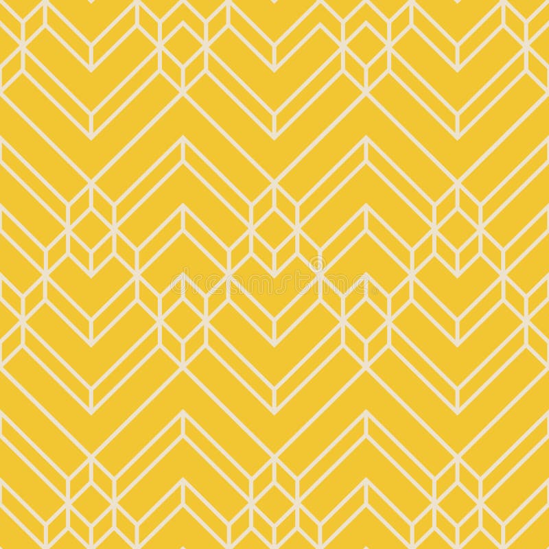 Art Deco Vector Geometric Pattern in Bright Yellow Stock Vector ...