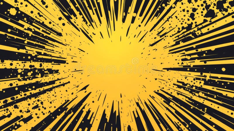Abstract Yellow and Black Radial Burst Background Stock Illustration ...