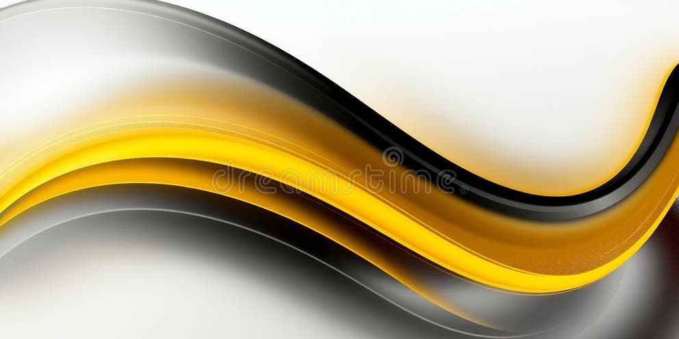 Abstract Yellow and Black Wave Design Stock Illustration - Illustration ...