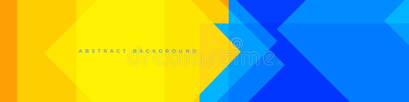 Abstract Yellow and Blue Banner with Geometric Objects. Vector Abstract ...