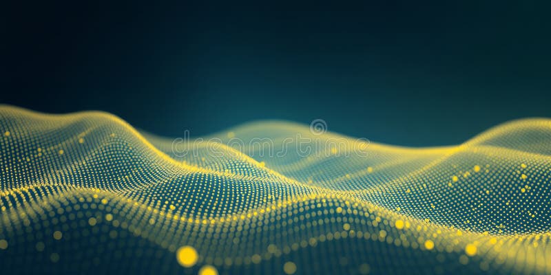 Abstract Yellow and Blue Digital Wave Background Stock Illustration ...