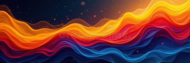 Abstract Yellow, Blue, Red Wave; Grainy Texture, Dark Noise , Noise ...