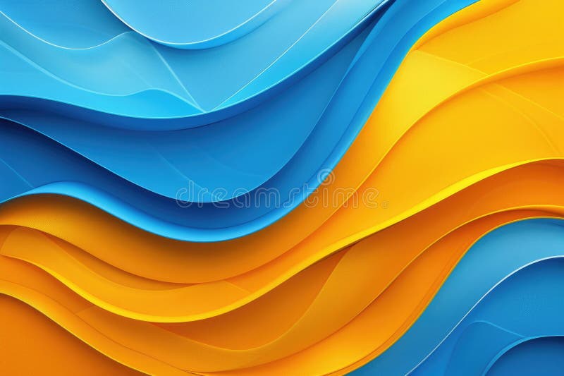 Abstract Yellow Blue Wave Effect Express and Emphasize Energetic Ripple ...
