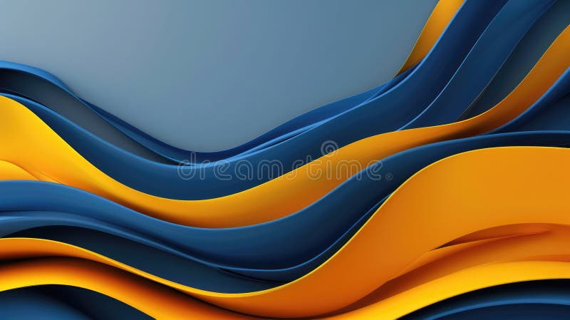 Abstract Yellow Blue Wave Effect Express and Emphasize Energetic Ripple ...