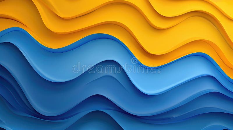 Abstract Yellow Blue Wave Effect Express and Emphasize Energetic Ripple ...