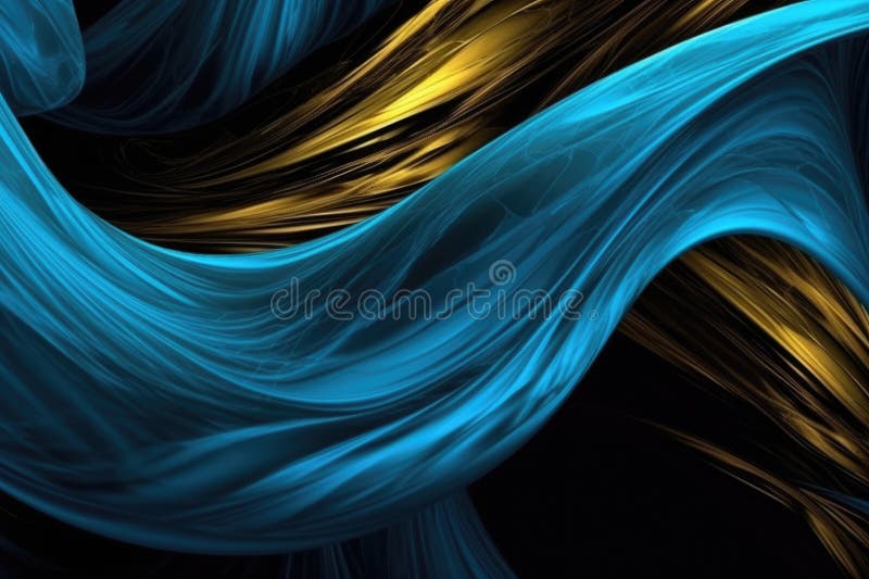 Abstract Yellow Blue Wave Effect Express and Emphasize Energetic Ripple ...