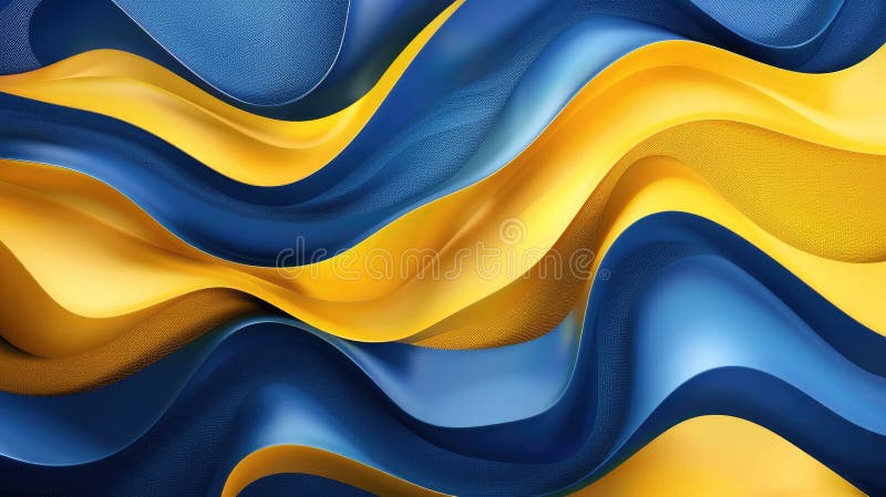 Abstract Yellow Blue Wave Effect Express and Emphasize Energetic Ripple ...