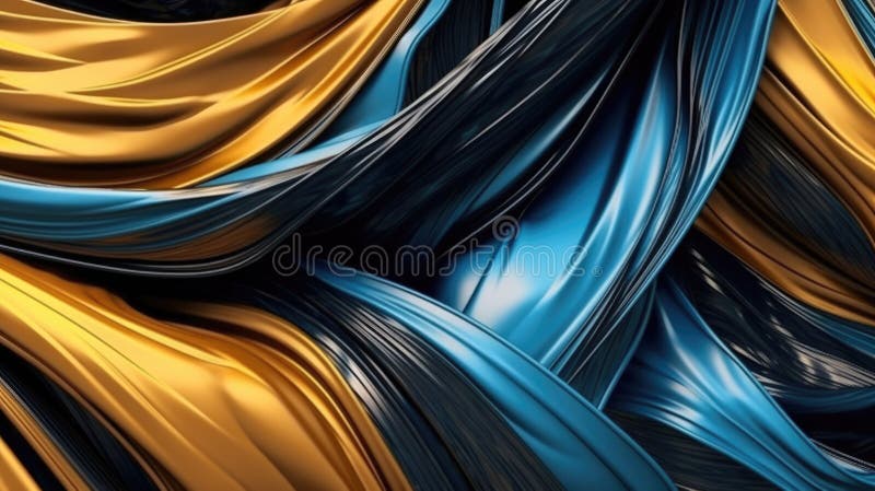 Abstract Yellow Blue Wave Effect Express and Emphasize Energetic Ripple ...