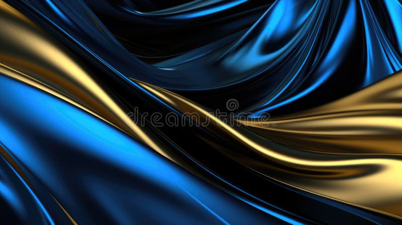 Abstract Yellow Blue Wave Effect Express and Emphasize Energetic Ripple ...