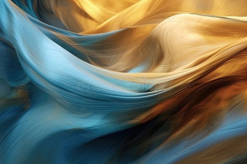 Abstract Yellow Blue Wave Effect Express and Emphasize Energetic Ripple ...