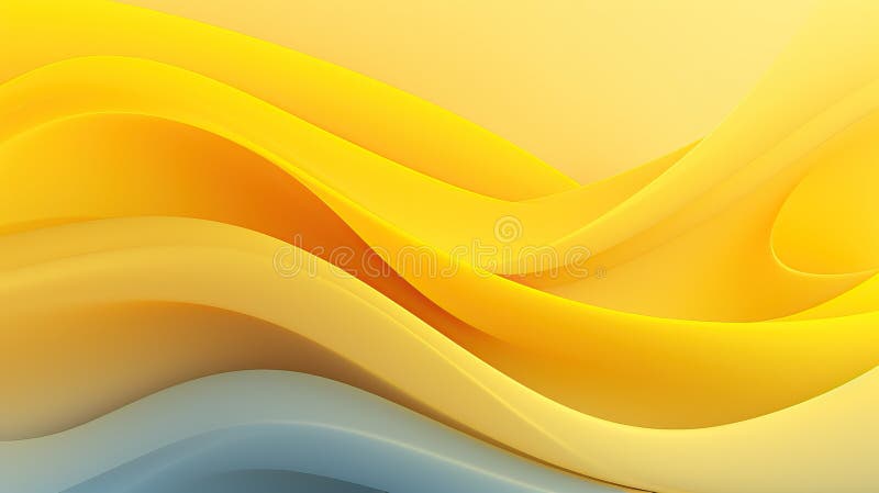 Abstract Yellow and Blue Waves, Smooth Gradient Stock Illustration ...