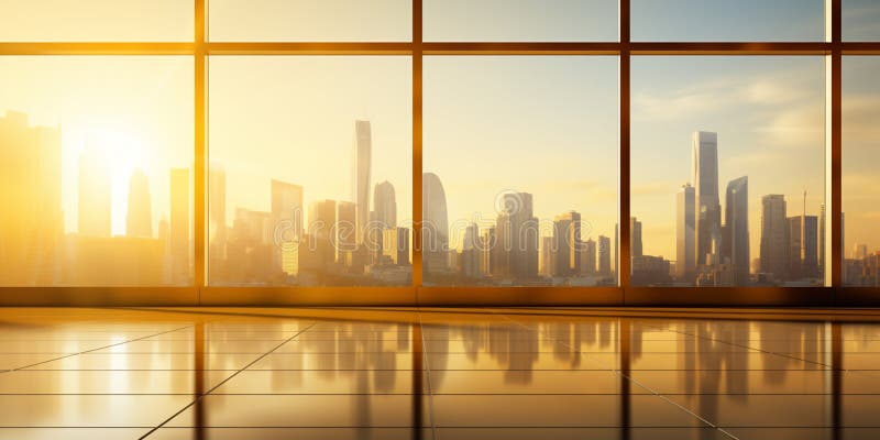 Abstract Yellow Blurred Background of a Light Modern Office Interior ...