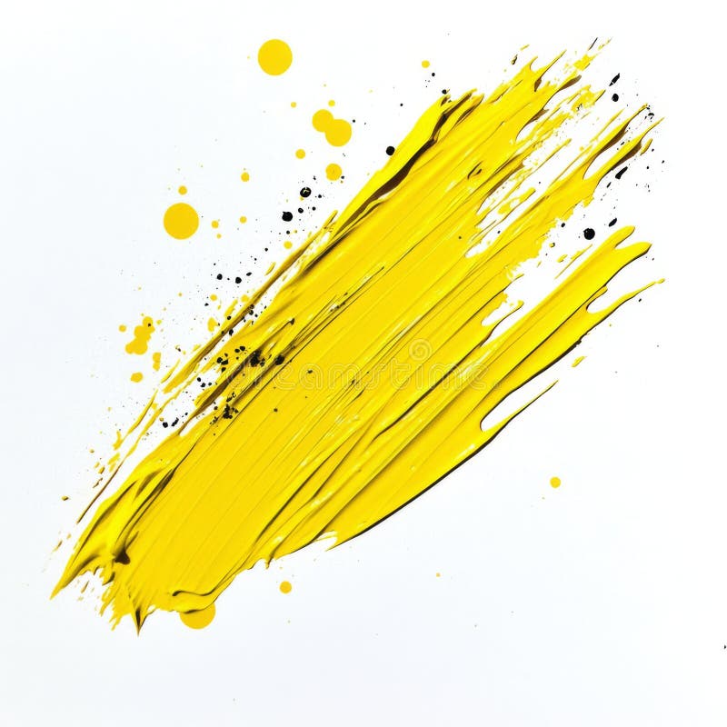 Abstract Yellow Brush Strokes on White Background Stock Illustration ...