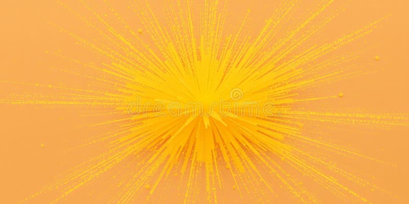 Abstract Yellow Burst on an Orange Background Stock Illustration ...