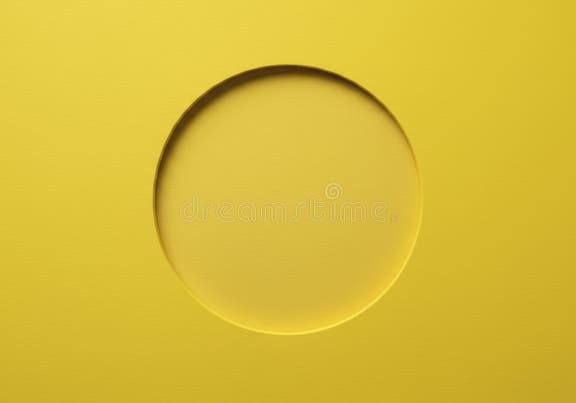 Abstract Yellow Circle Cutout on Textured Background Stock Illustration ...