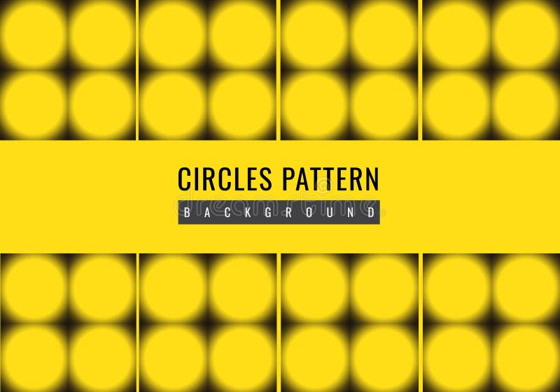 Abstract Yellow Circle Gradient Pattern on Black Background Stock ...