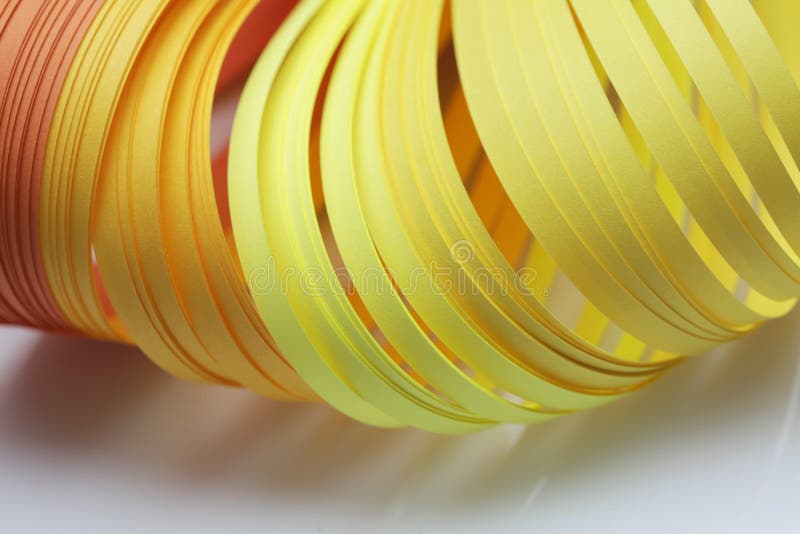 Abstract Yellow Color Wave Curl Strip Paper Background Stock Image ...