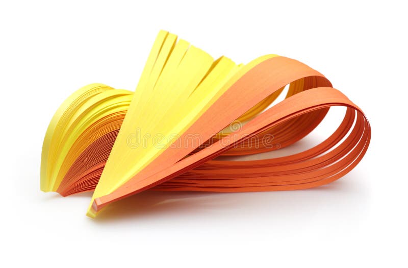 Abstract Yellow Color Wave Rainbow Strip Paper on Horizontal White ...