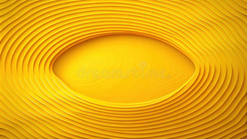 Abstract Yellow Concentric Circular Design with Central Oval Void ...