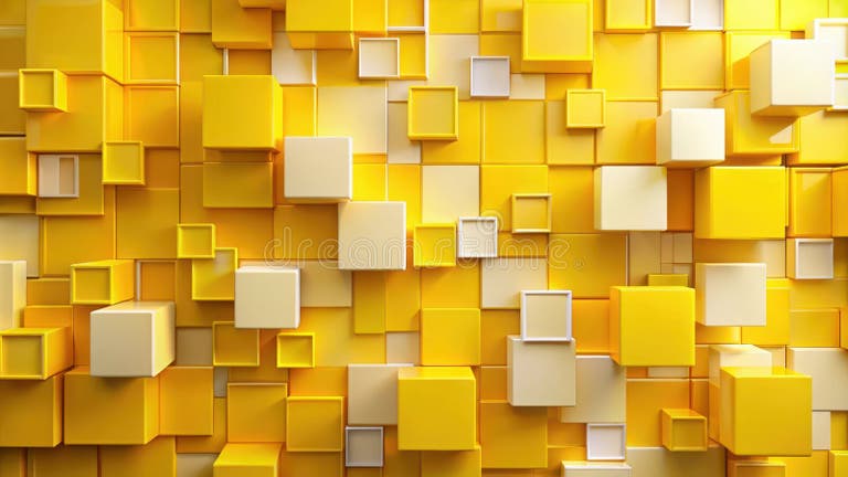 Abstract Yellow and Cream Cube Wall Texture Design. Generative AI Stock ...