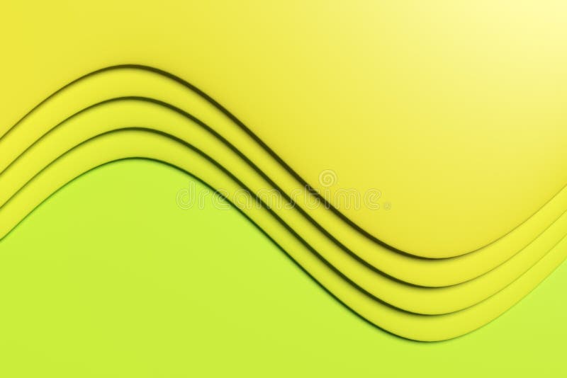 Abstract Yellow Curves 3d Background Stock Illustration - Illustration ...