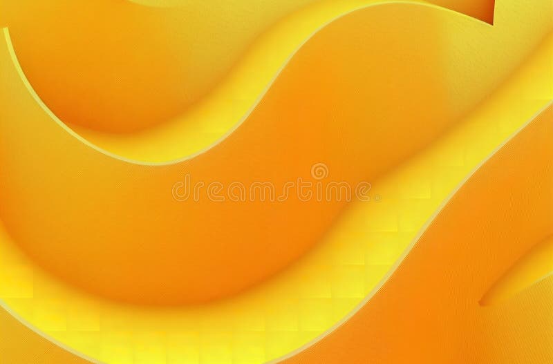 Abstract Yellow Curves: a Vibrant 3D Render Stock Illustration ...