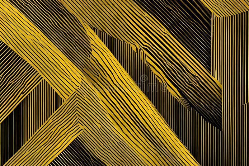 Abstract Yellow Diagonal Line Pattern Art Stock Illustration ...