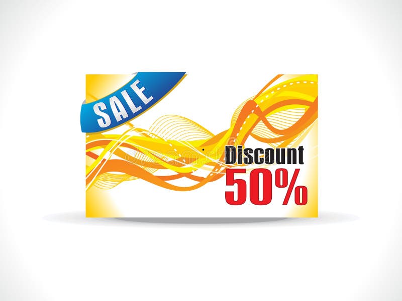 Abstract Yellow Discount Card Template Stock Vector - Illustration of ...