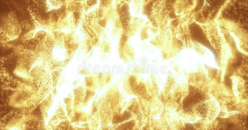 Abstract Yellow Energy Waves Futuristic Hi-tech Glowing Particles Stock ...