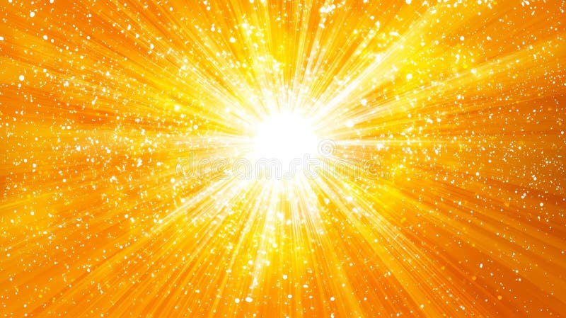 Abstract Yellow Explosion of Light with Sparkling Particles Generative ...