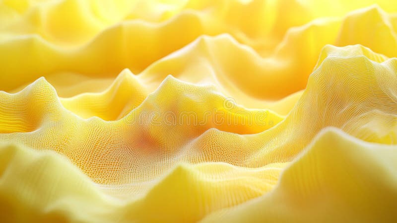 Abstract Yellow Fabric Texture with Flowing Waves Stock Illustration ...