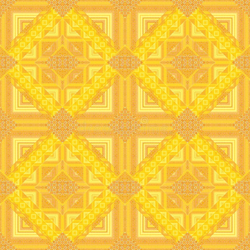 Abstract Yellow Fantasy Pattern in Retro Style. Beautiful Background ...