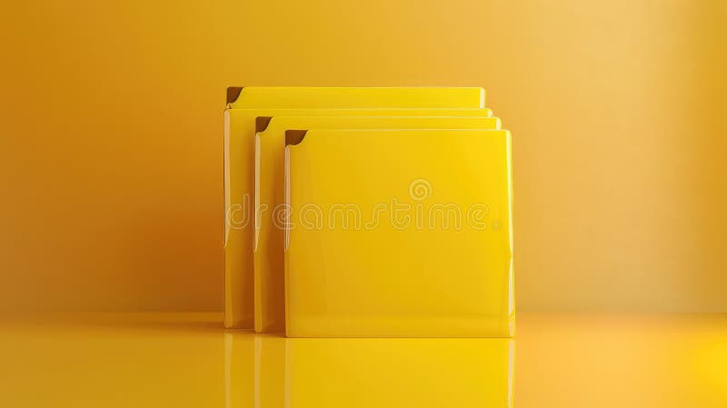 Abstract Yellow File Folder on Modern Background Stock Photo - Image of ...