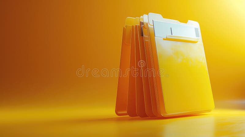 Abstract Yellow File Folder on Modern Background Stock Image - Image of ...