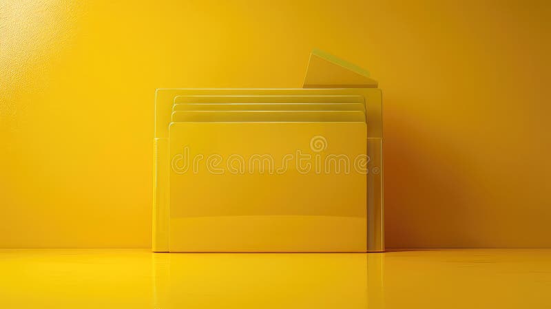 Abstract Yellow File Folder on Modern Background Stock Image - Image of ...
