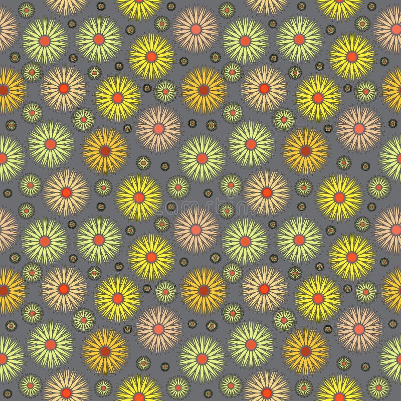 Abstract Yellow Flower Spikes Seamless Repeating Pattern Stock Vector ...