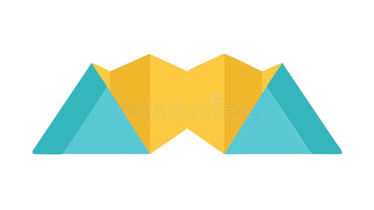 Abstract Yellow Folded Map Elements, Vector Design Generative AI Stock ...
