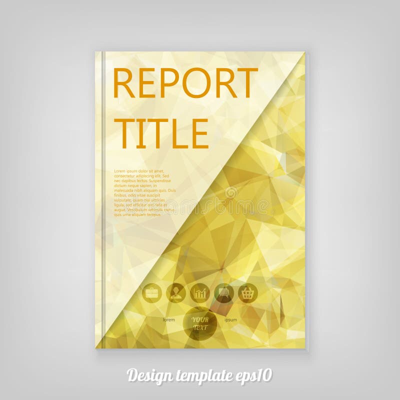 Abstract Yellow Geometric Cover Design with Triangular Polygons ...