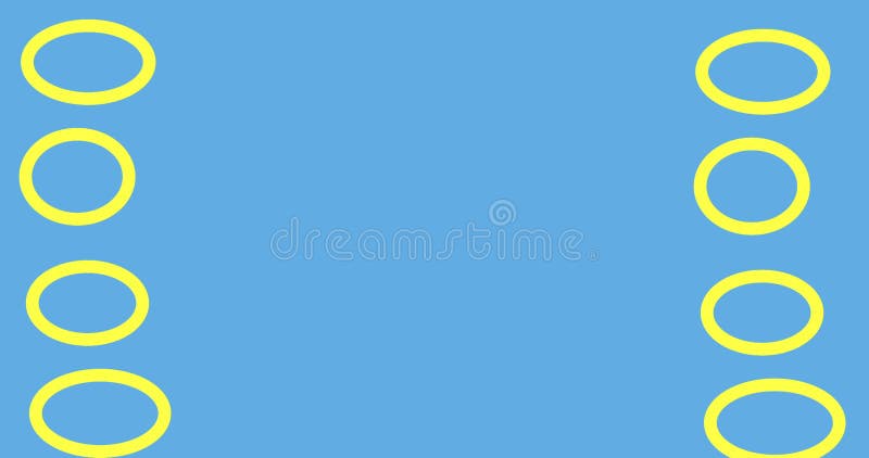 Abstract Yellow Geometric Forms on Blue Background with Moving Circles ...