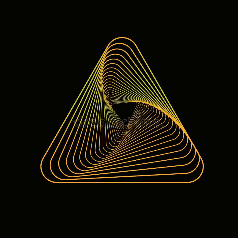 Abstract Yellow Geometric Spirograph on Black Background Stock Vector ...