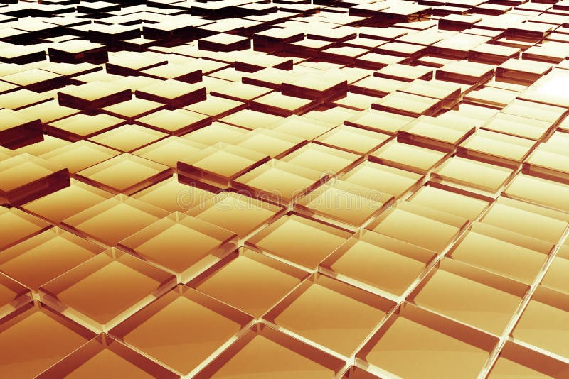 Abstract Yellow Glass Cubes Background Stock Illustration ...