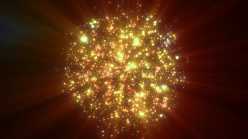 Abstract Yellow Glowing Energy Sphere Molecule Nucleus Atom Round ...