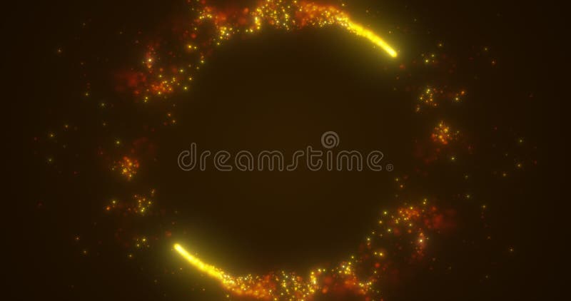Abstract Yellow Gold Energy Lines and Cyclic Circles with Magic Bokeh ...
