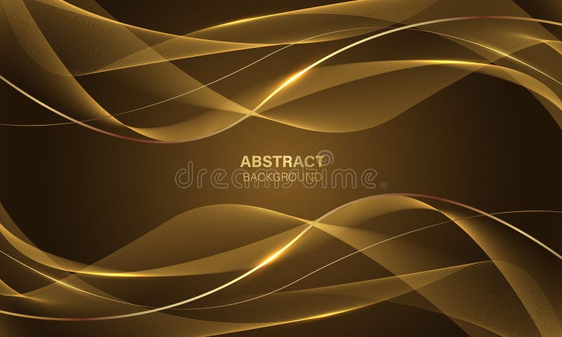 Abstract Yellow Gold Light Luxury Wave Curve with Blank Space for Text ...