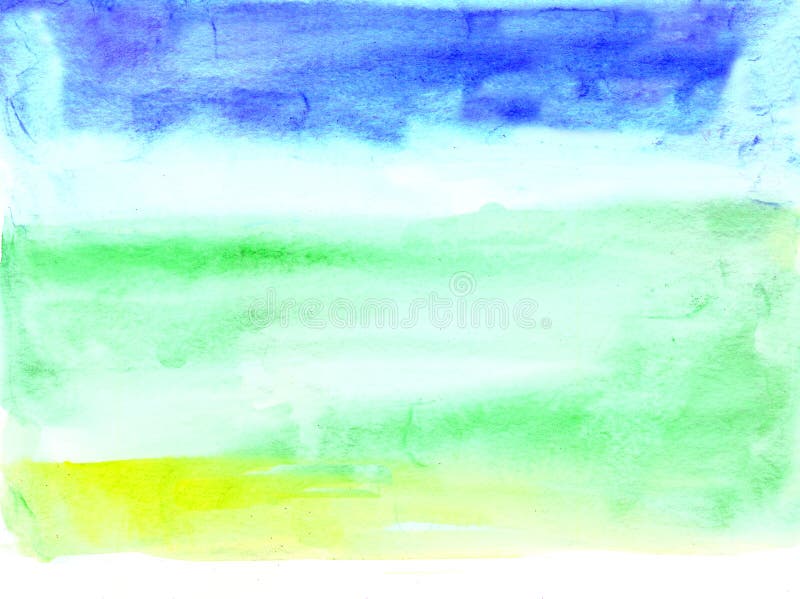 Abstract Yellow Green Blue Watercolor Spring Background Stock ...