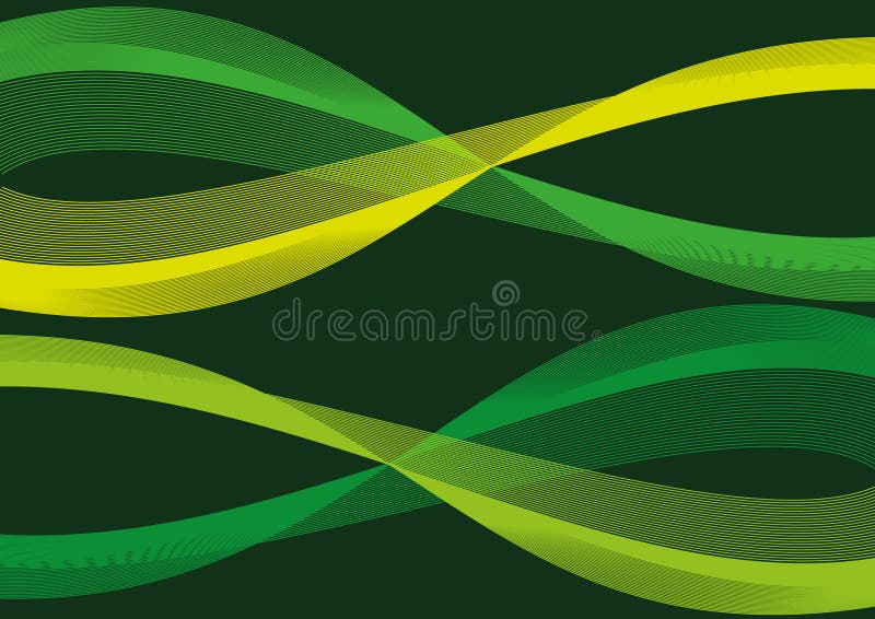 Abstract with a Yellow-green Waves Pattern Background. Stock Vector ...